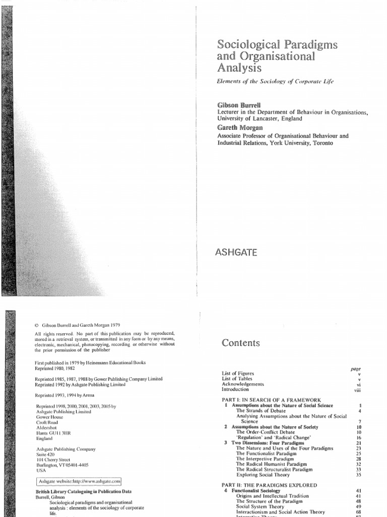 Burrell Sociological Paradigms and Organisational Analysis | PDF ...