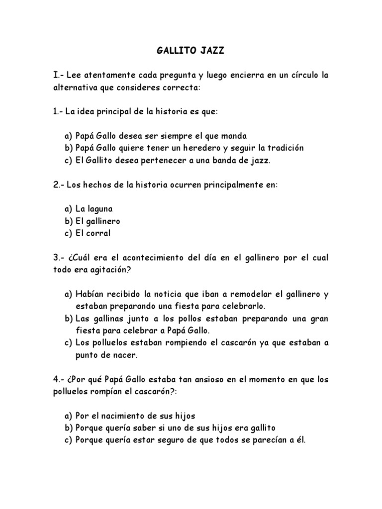 Gallito Jazz | PDF | Pollo | Ocio