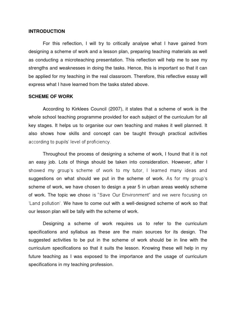 LTP Reflective Essay | PDF | Lesson Plan | Curriculum