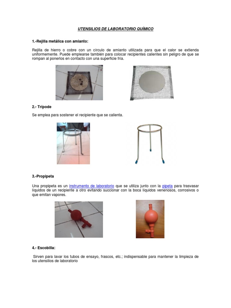 UTENSILIOS DE LABORATORIO QUÍMICO | Gases | Líquidos
