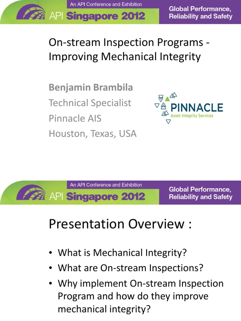 On Stream Inspection | PDF | Ultrasound | Risk