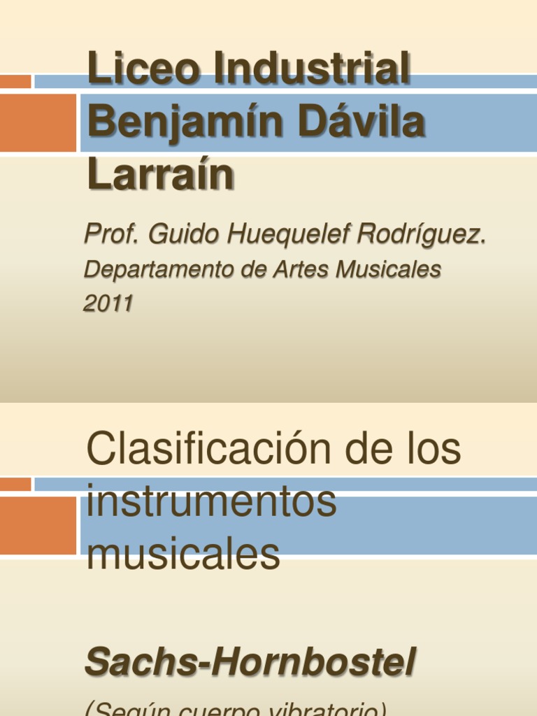 Clasificación Instrumentos Musicales Sach - Hornbostel | PDF ...