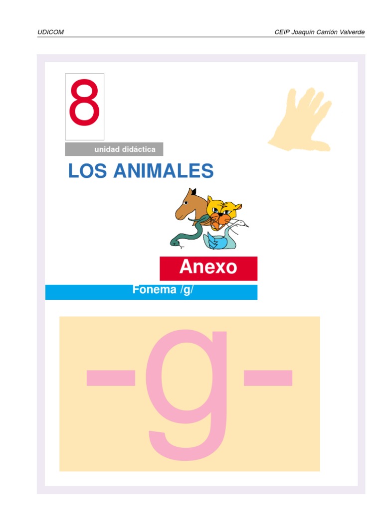 Fonema /g/ en Animales: Actividades | PDF