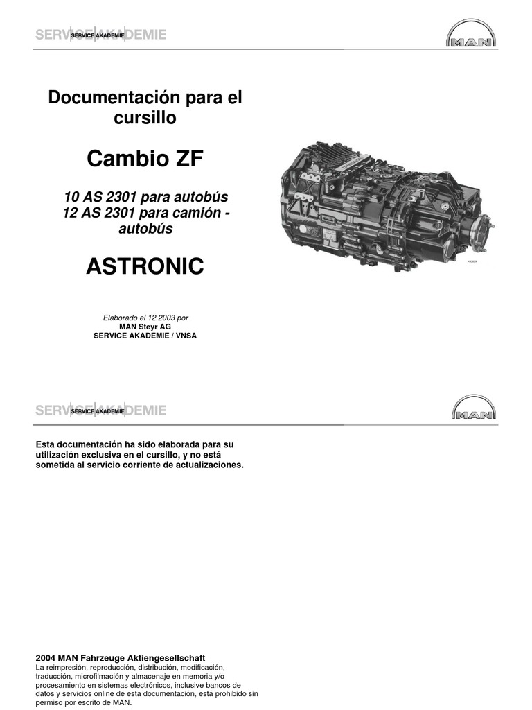 Manual Cambio ZF Astronic 12 Velocidades | PDF