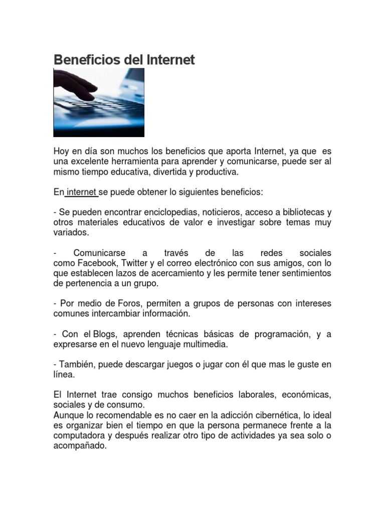 Beneficios Del Internet | PDF