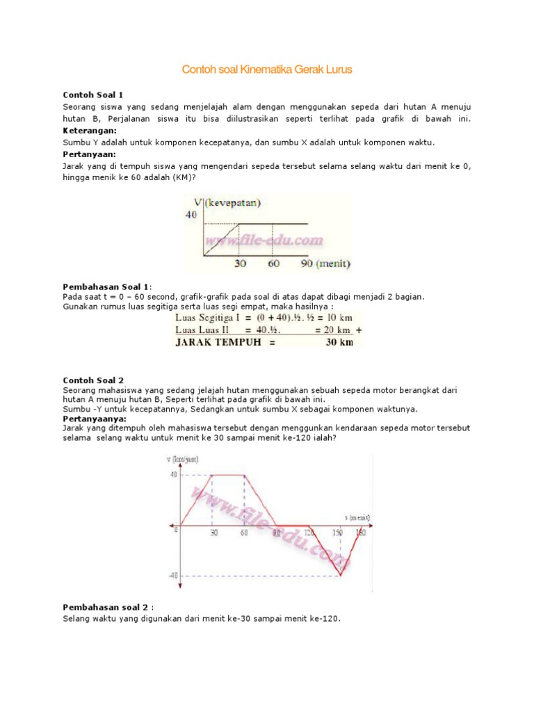 Contoh Soal Kinematika Gerak Lurus | PDF | Metode & Bahan Ajar