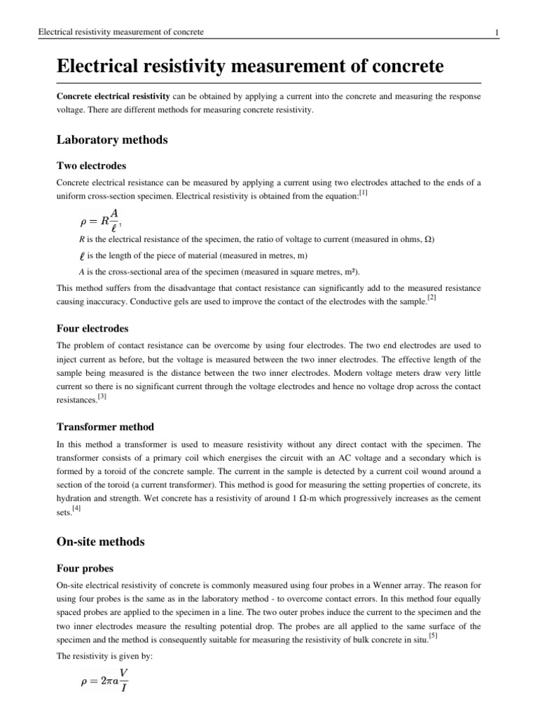 Electrical Resistivity Measurement of Concrete | Applied And ...