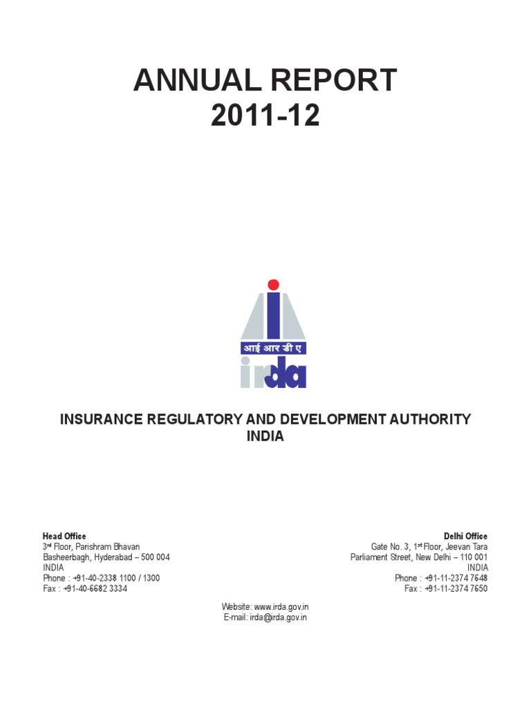 Annual Report 2011-2012 - Irda | PDF | Payment Protection Insurance | Life Insurance