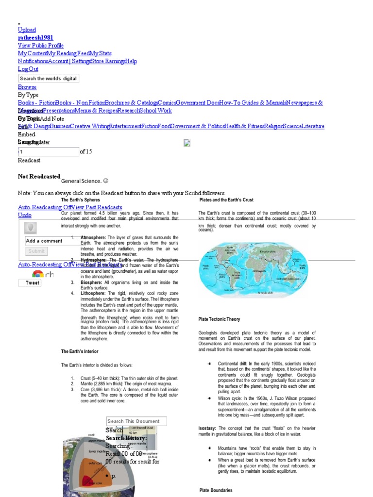 General Science Notes | PDF | Plate Tectonics | Earth