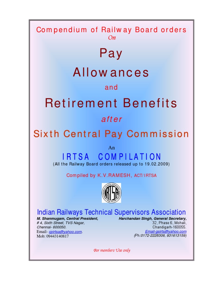 Railway Pay and Benefits Orders Compilation | PDF | Pension | Expense