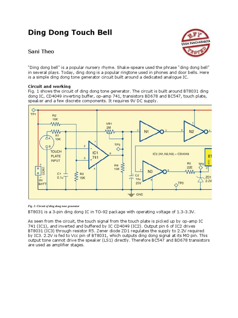 Circuit Design and Construction of a Simple Ding Dong Tone Generator ...