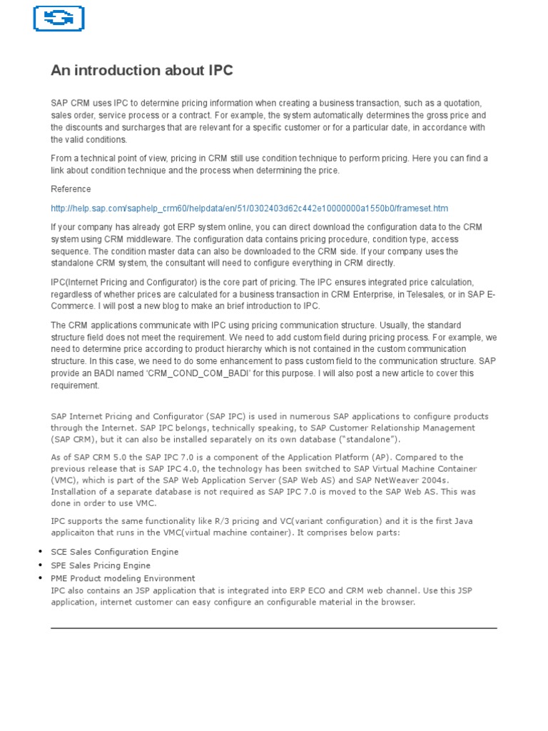 An Introduction About IPC: SCE Sales Configuration Engine SPE Sales ...