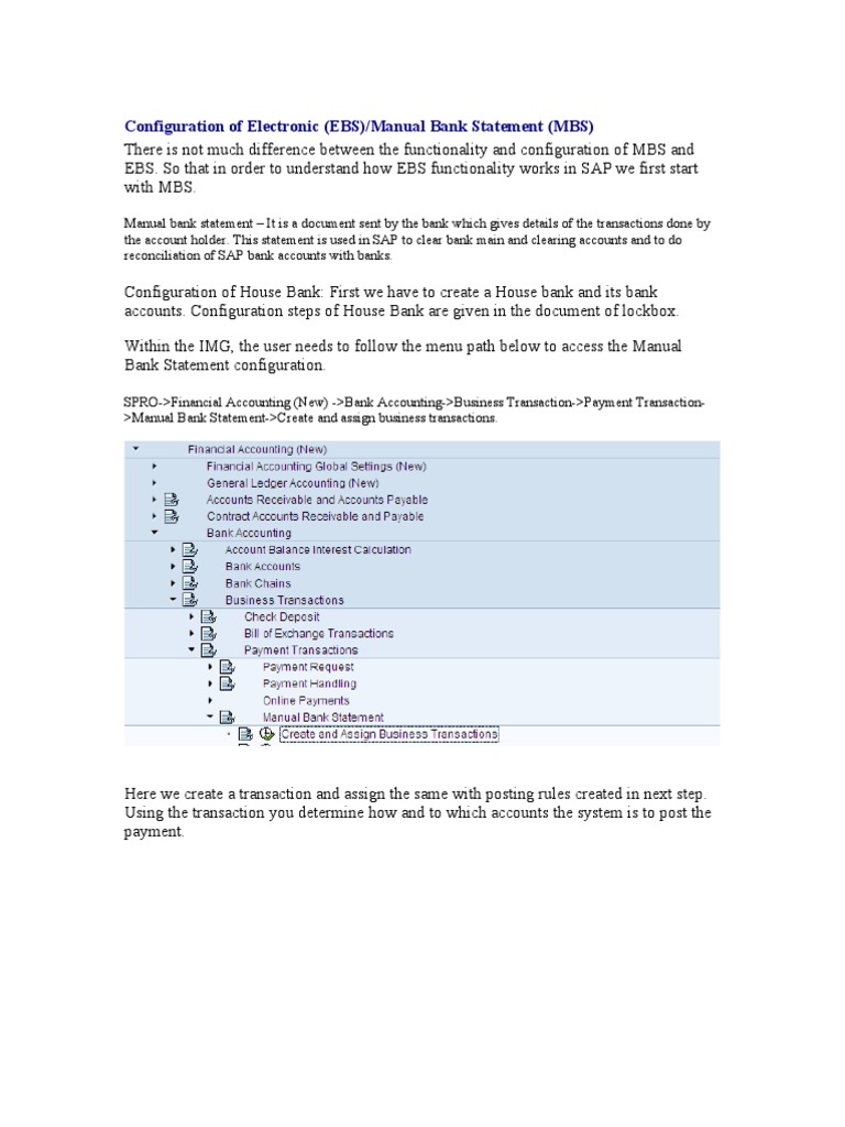 Bank Statements in SAP | PDF | Debits And Credits | Financial Transaction