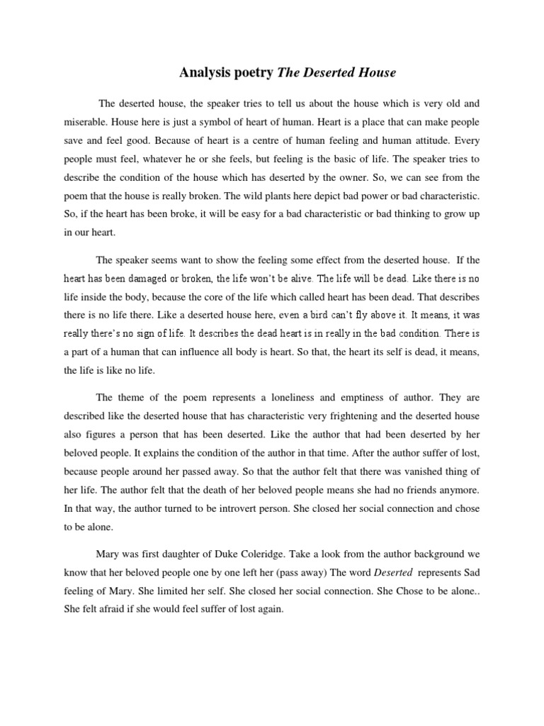 The Deserted House | PDF | Poetry