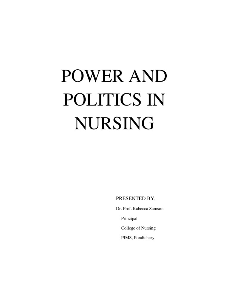 Power and Politics in Nursing | PDF | Nursing | Academic Degree