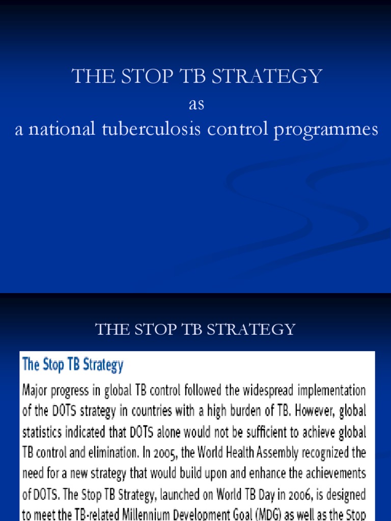 Stop TB Strategy Overview and Goals | PDF