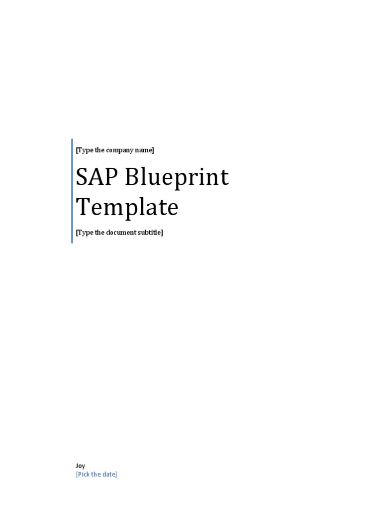 SAP Blueprint Template | PDF | Invoice | Debits And Credits