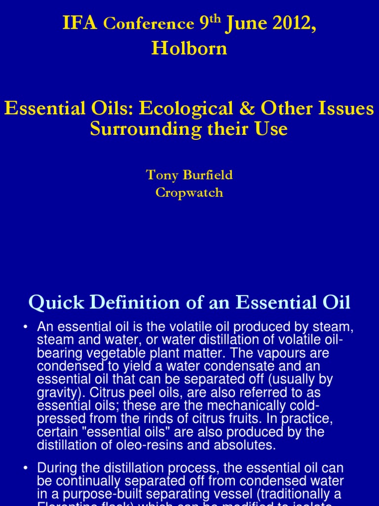 Essential Oils IFA Presentation | PDF | Essential Oil | Aromatherapy