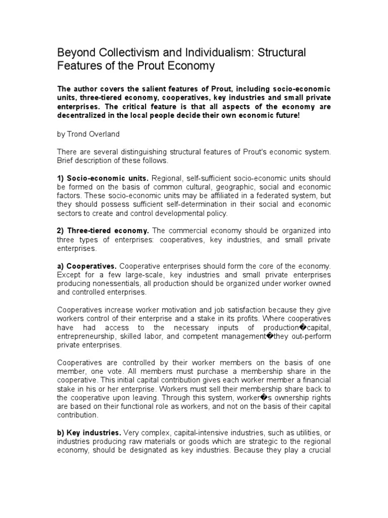 Prout Economy: A Localized Approach | PDF | Trade | Taxes