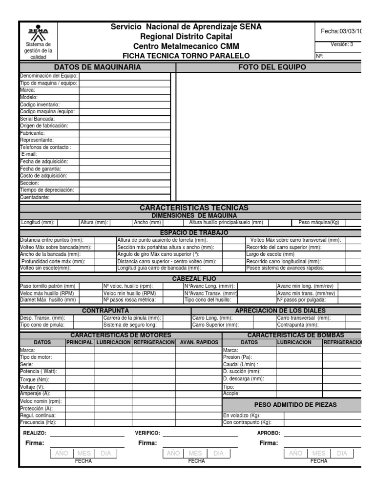 Formatos Registro Mtto | PDF | Máquinas | Ingeniería mecánica