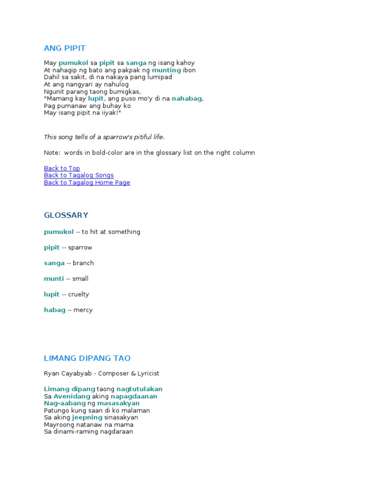 Ang Pipit | PDF