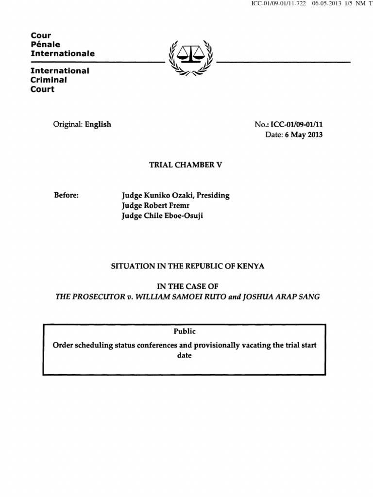 Order Scheduling Status Conferences and Provisionally Vacating The ...