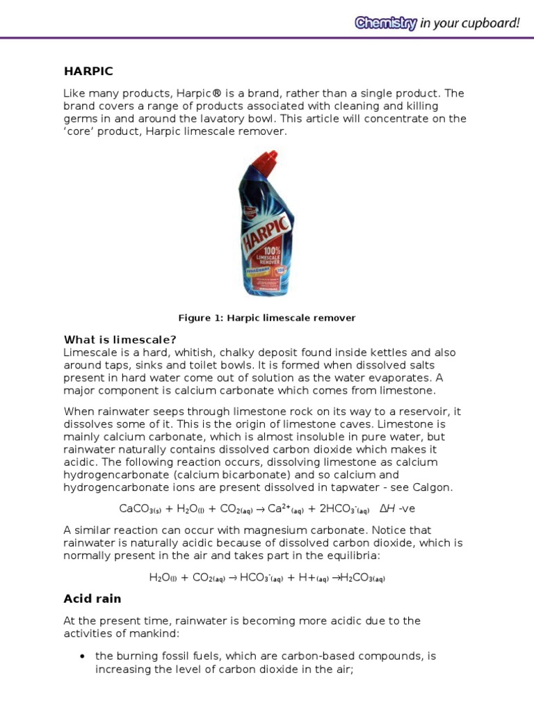 Harpic | PDF | Acid Dissociation Constant | Acid