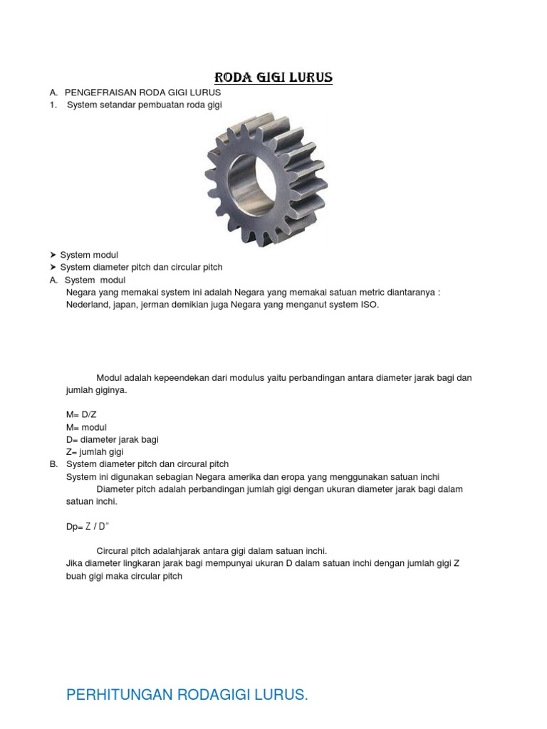 Roda Gigi Lurus | PDF