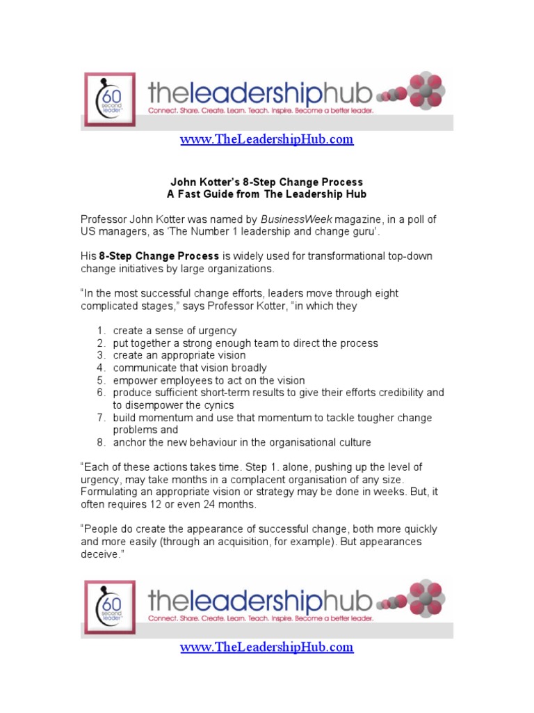 John Kotter 8 Steps | PDF