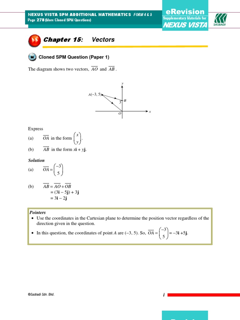 Vectors: Cloned SPM Question (Paper 1) | PDF | Euclidean Vector | Line ...