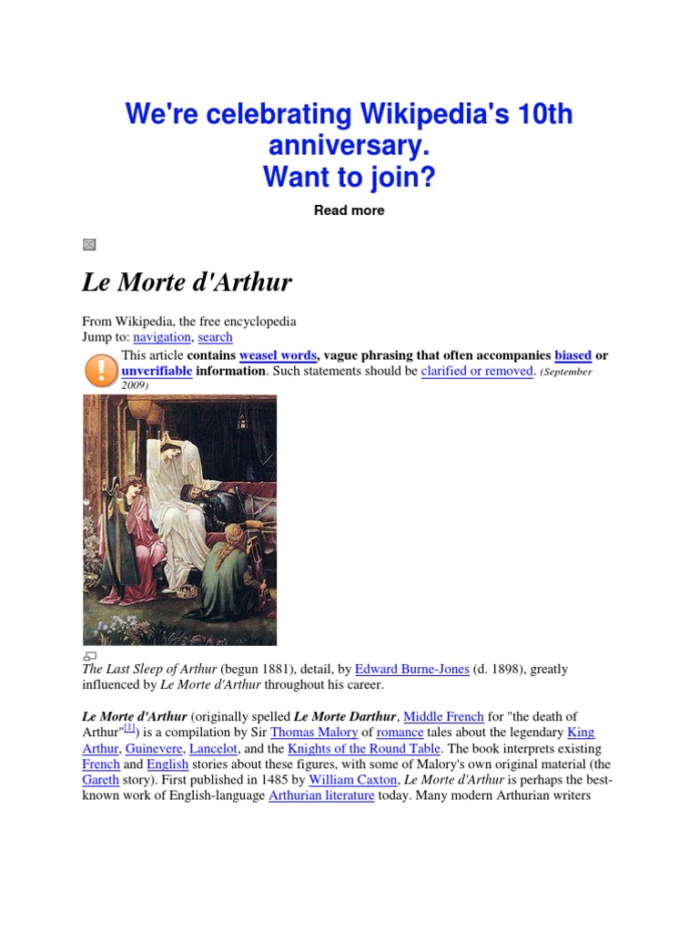 Le Morte Darthur | PDF | Le Morte D'arthur | Lancelot