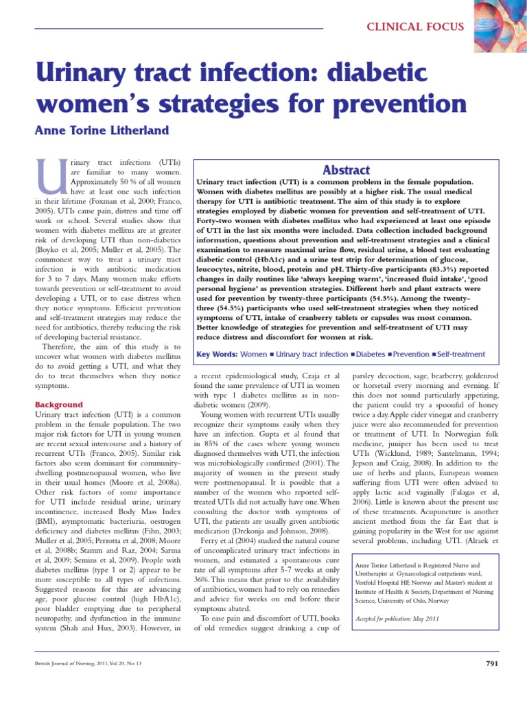 Urinary Tract Infection Diabetic | PDF | Urinary Tract Infection ...