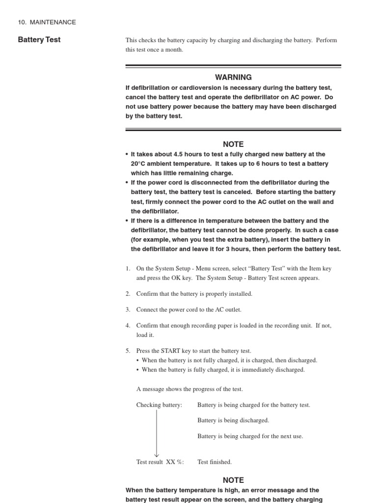 TEC5500 OM p10 - 9 Battery Test PDF | PDF | Battery Charger | Battery ...