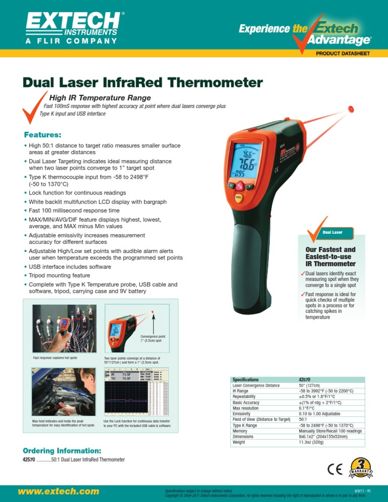 Dual Laser Infrared Thermometer: High Ir Temperature Range | PDF ...