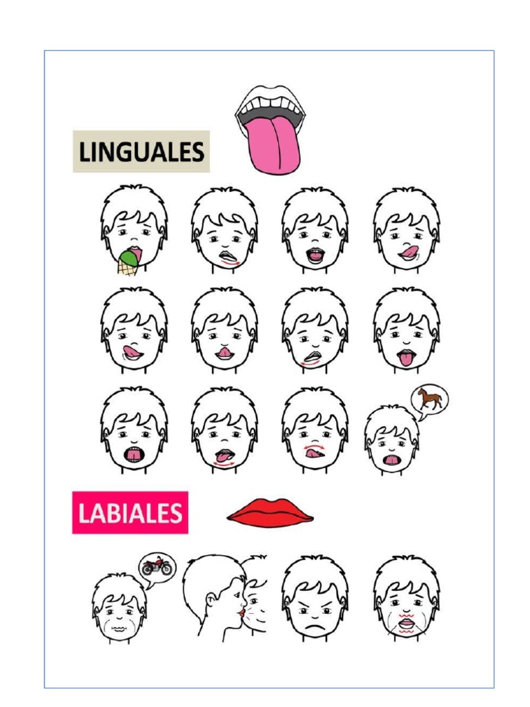 Praxias Linguales y Labiales para Colorear | PDF