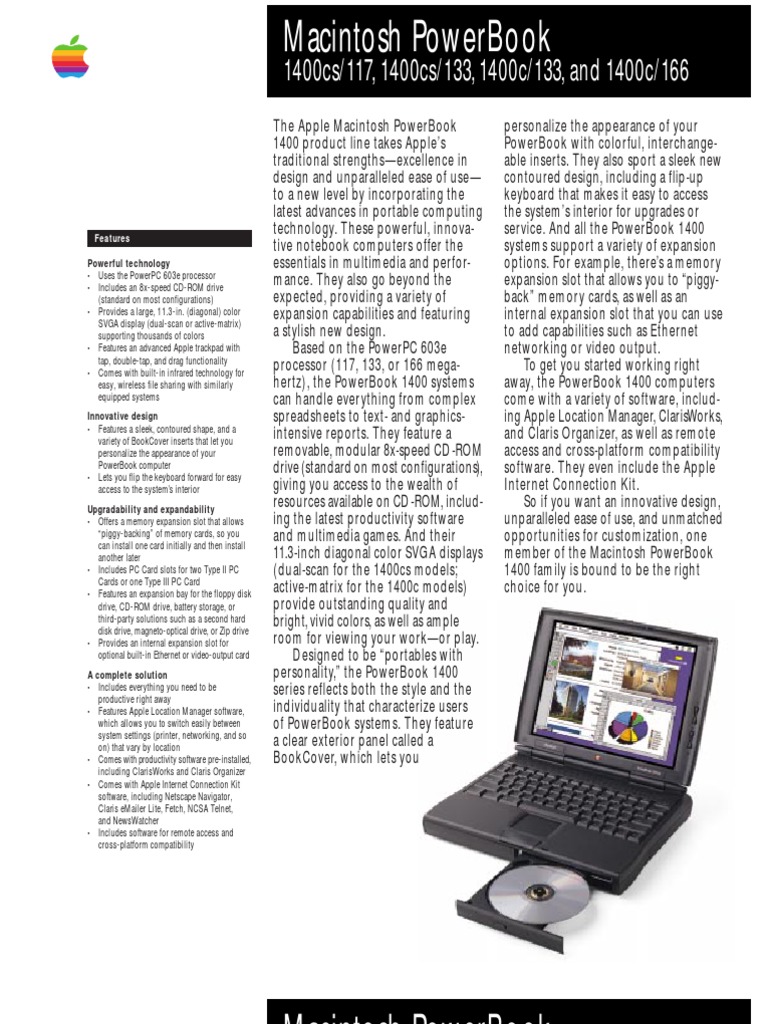 Macintosh PowerBook 1400 | PDF | Macintosh | Apple Inc.
