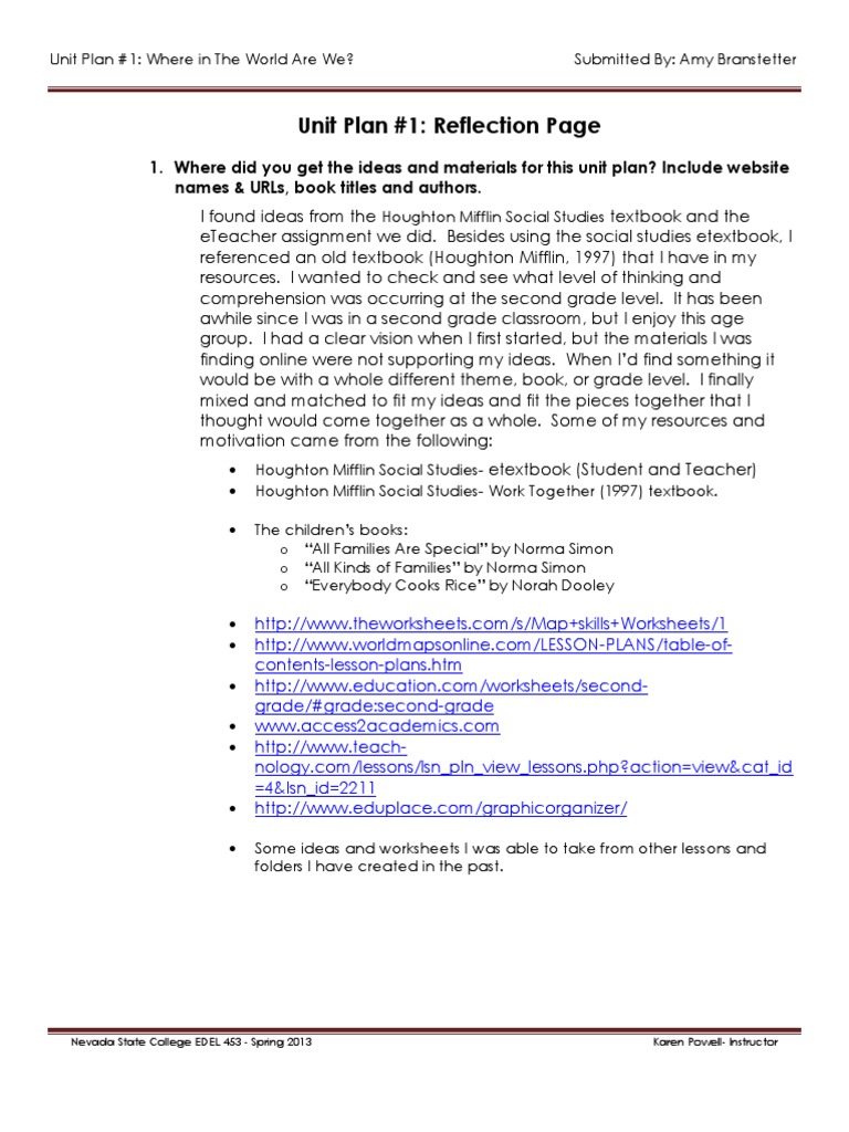 Edel453 Spring2013 Amybranstetter Unit 1 Reflection | PDF | Textbook ...
