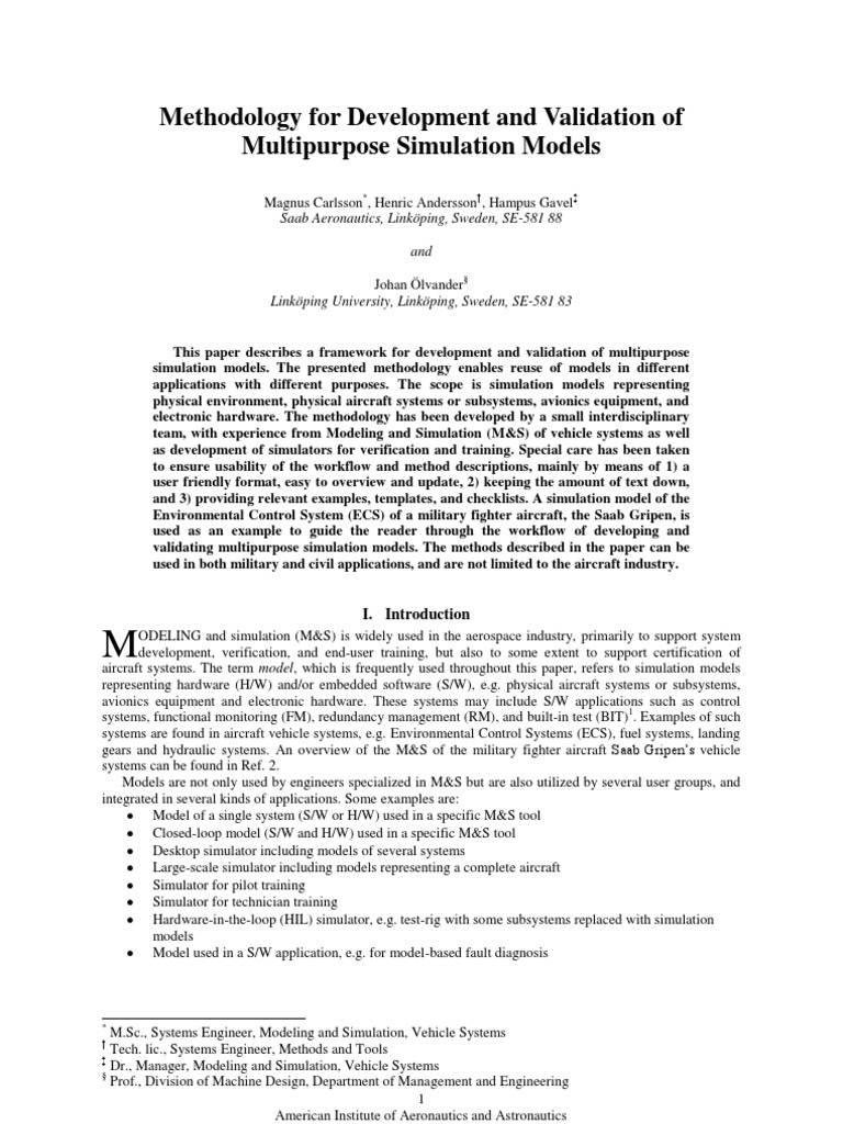 Methodology For Development and Validation of Multipurpose Simulation Models | PDF | Conceptual ...