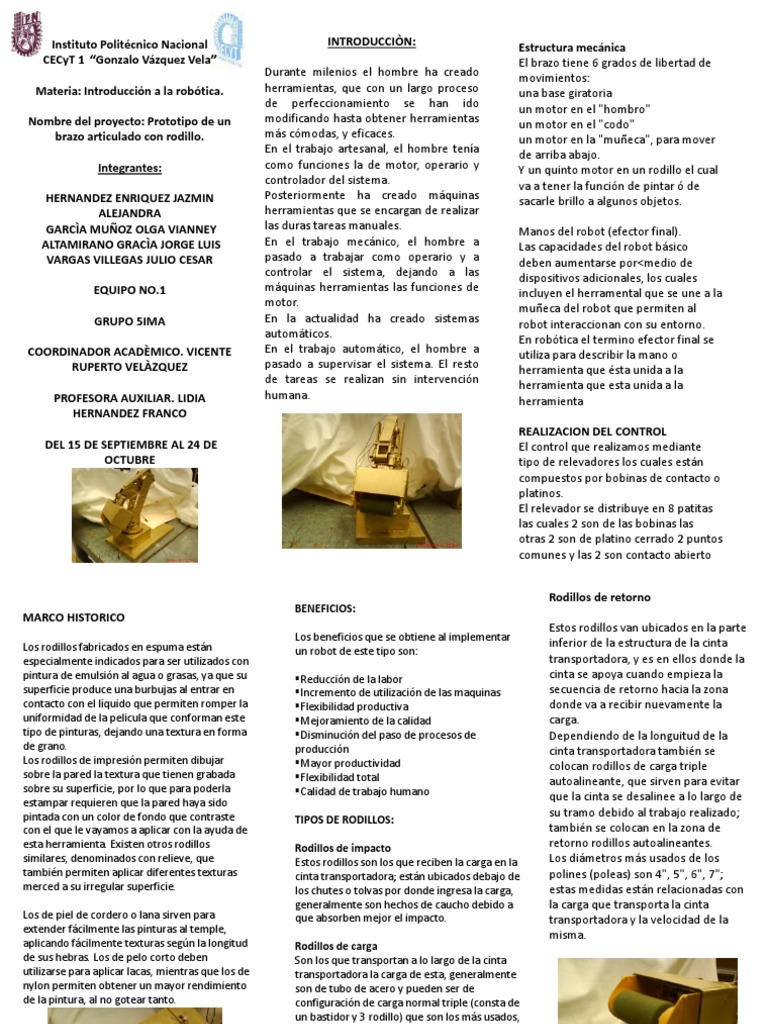 Triptico Robotica | PDF | Robot | Robótica