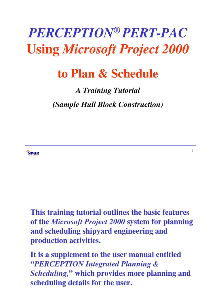 PERCEPTION PERT-PAC Scheduling Hull Block Construction | PDF ...