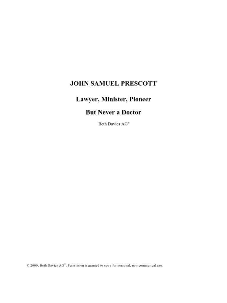 John Samuel Prescott, Intro | PDF