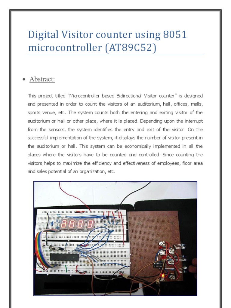 Digital Visitor Counter Using 8051 Microcontroller Pdf Light Emitting Diode Transistor