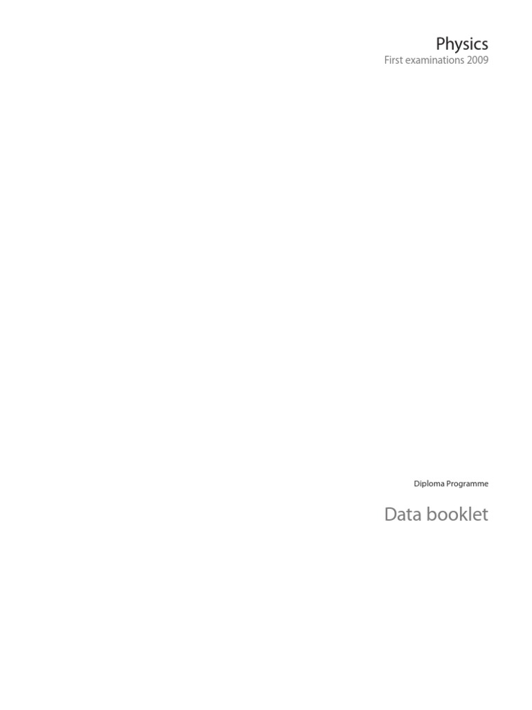 IB Physics Data Sheet | PDF | Kilogram | Electromagnetism