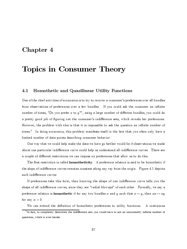 Homothetic Preferences | Download Free PDF | Utility | Microeconomics