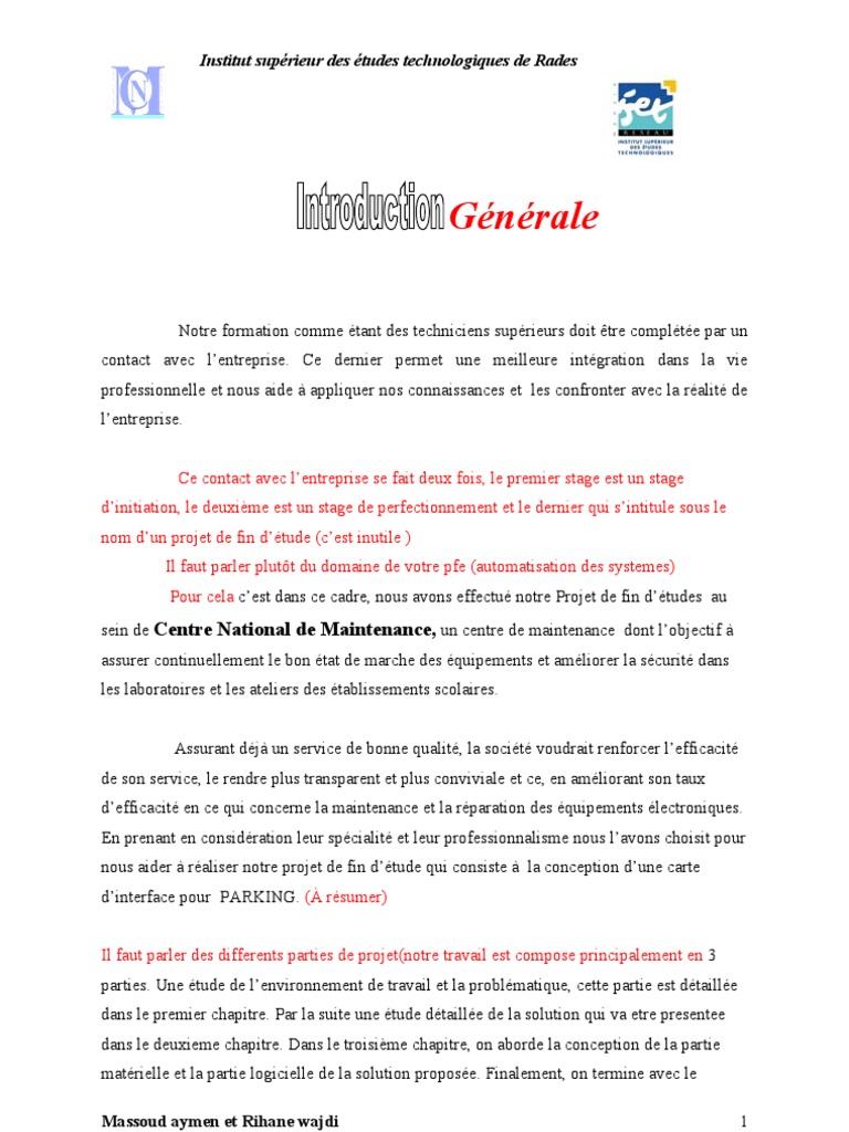 Rapport de PFE Final | PDF | Matériel de bureau | Domaines de l'informatique