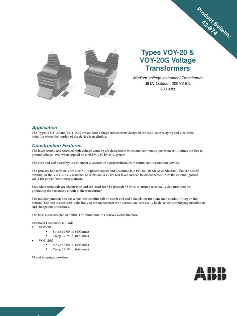 ABB 34.5kV CT Brochure | PDF | Transformer | Electrical Equipment