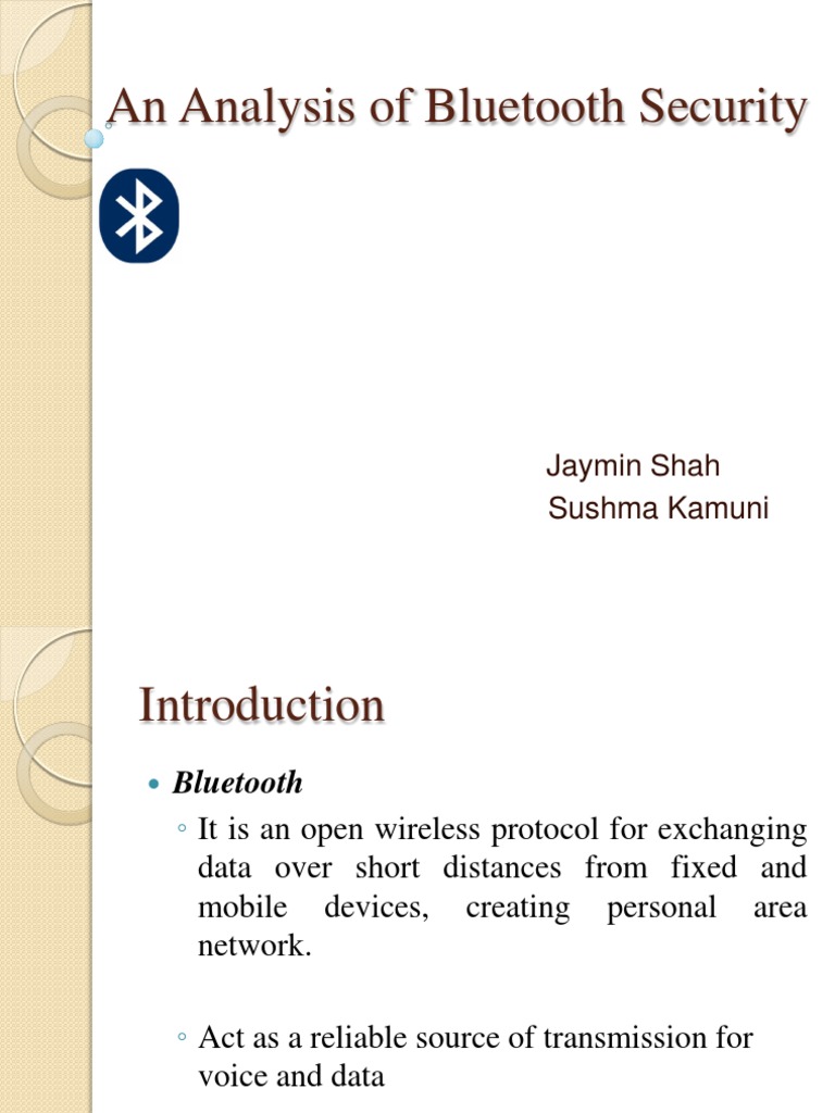 Bluetooth Presentation | PDF | Bluetooth | Encryption