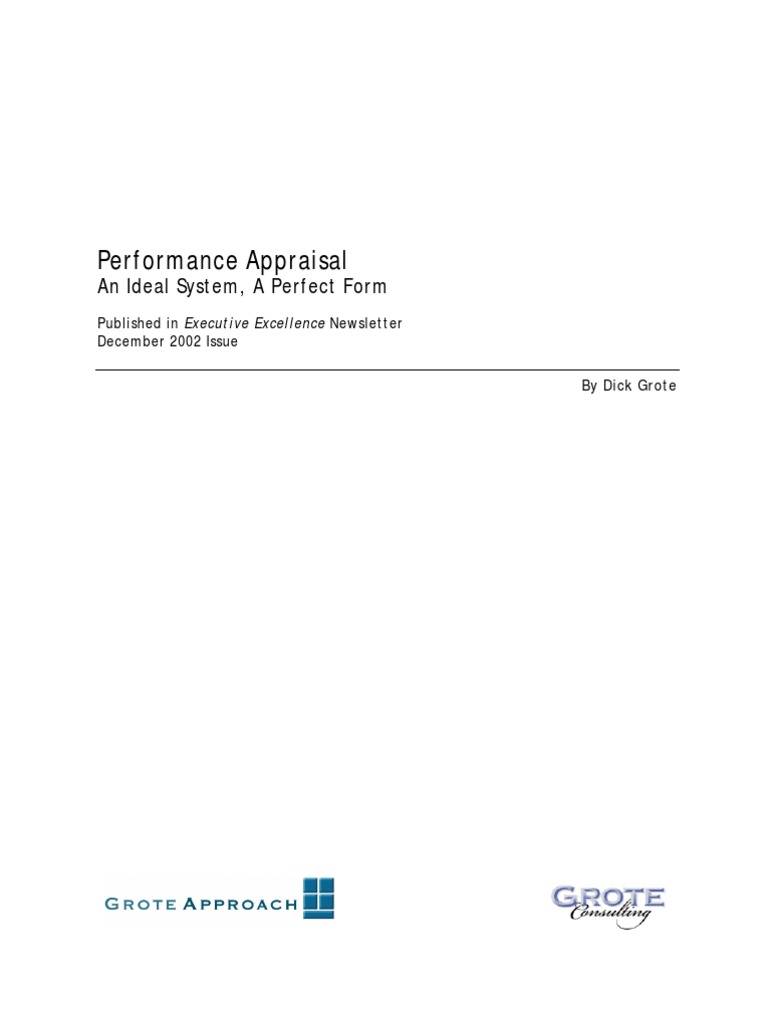Executive Excellence-Performance Appraisal An Ideal System A Perfect ...