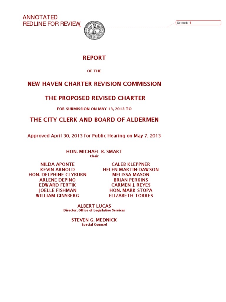 Report of The 2002 Charter Revision Commission, Revised To 2013 | PDF ...