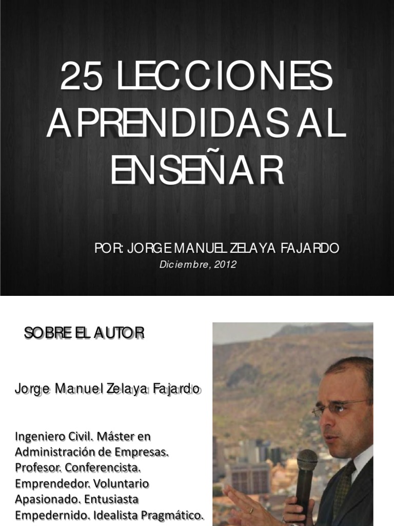 25 Lecciones Aprendidas | PDF | Maestros | Conocimiento